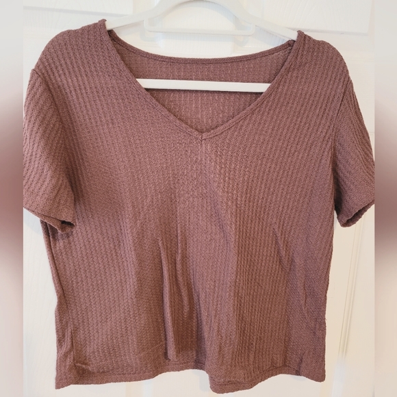 SHEIN | Tops | Short Sleeve Waffle Texture Top | Poshmark